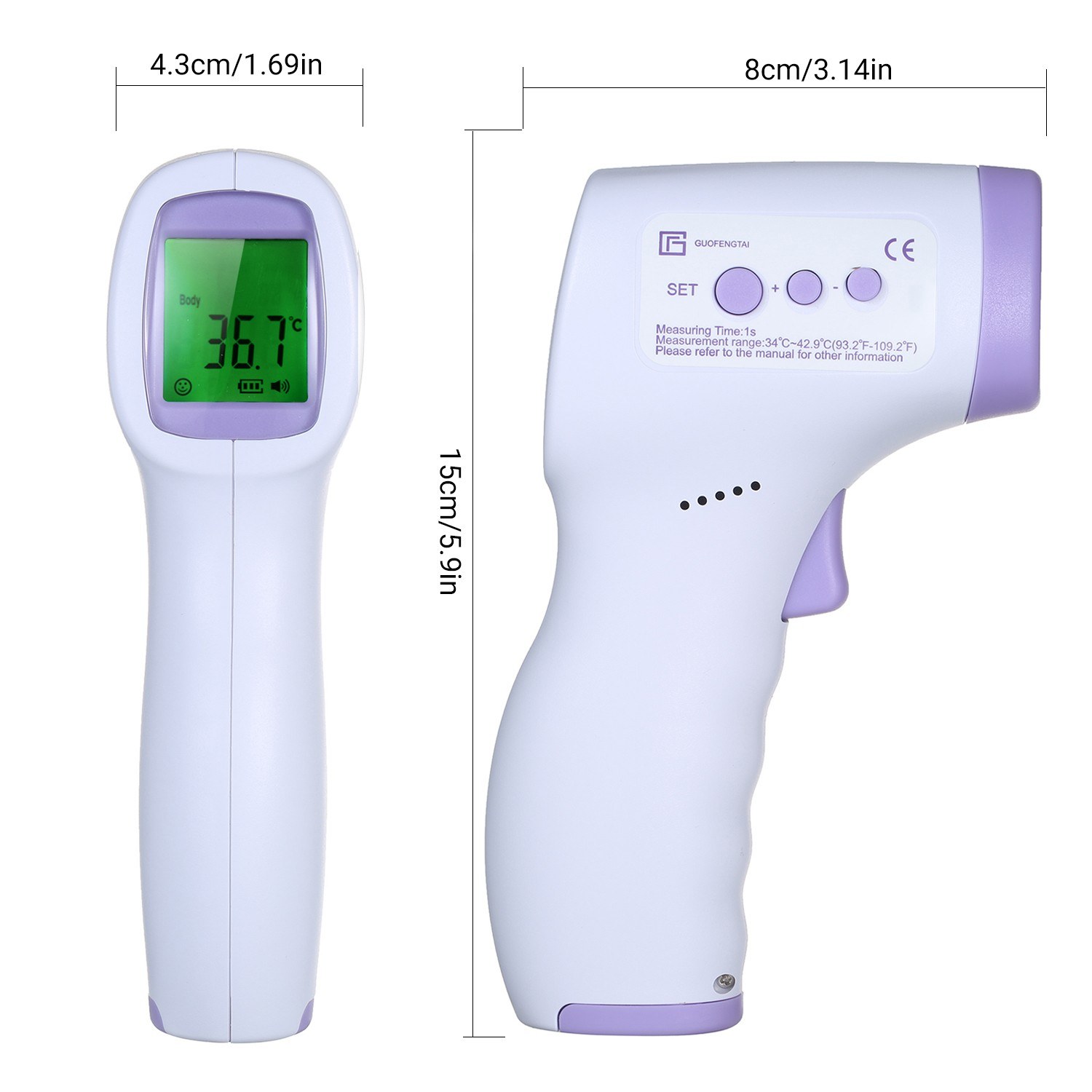 Non-Contact Infrared Thermometer Digital Forehead Temperature ...
