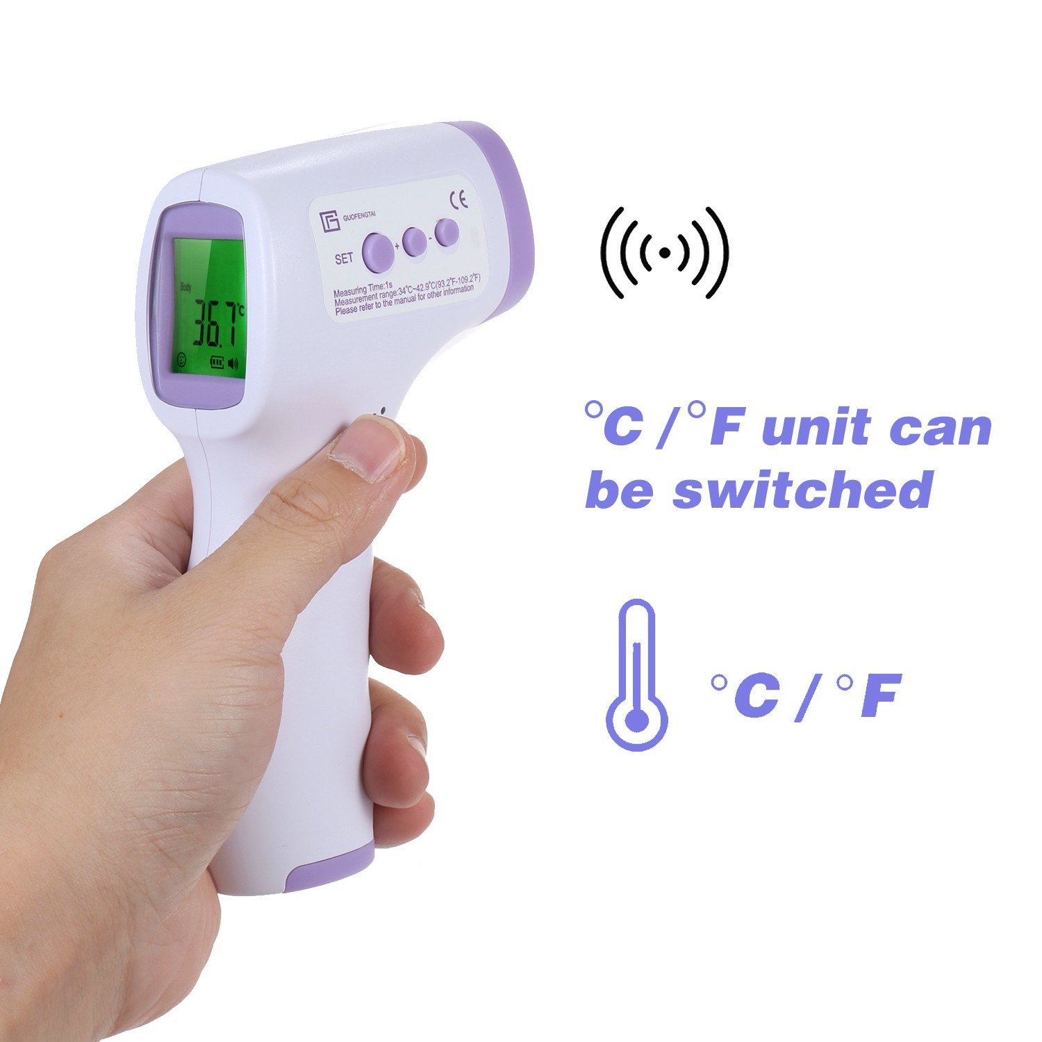 Non-Contact Infrared Thermometer Digital Forehead Temperature ...