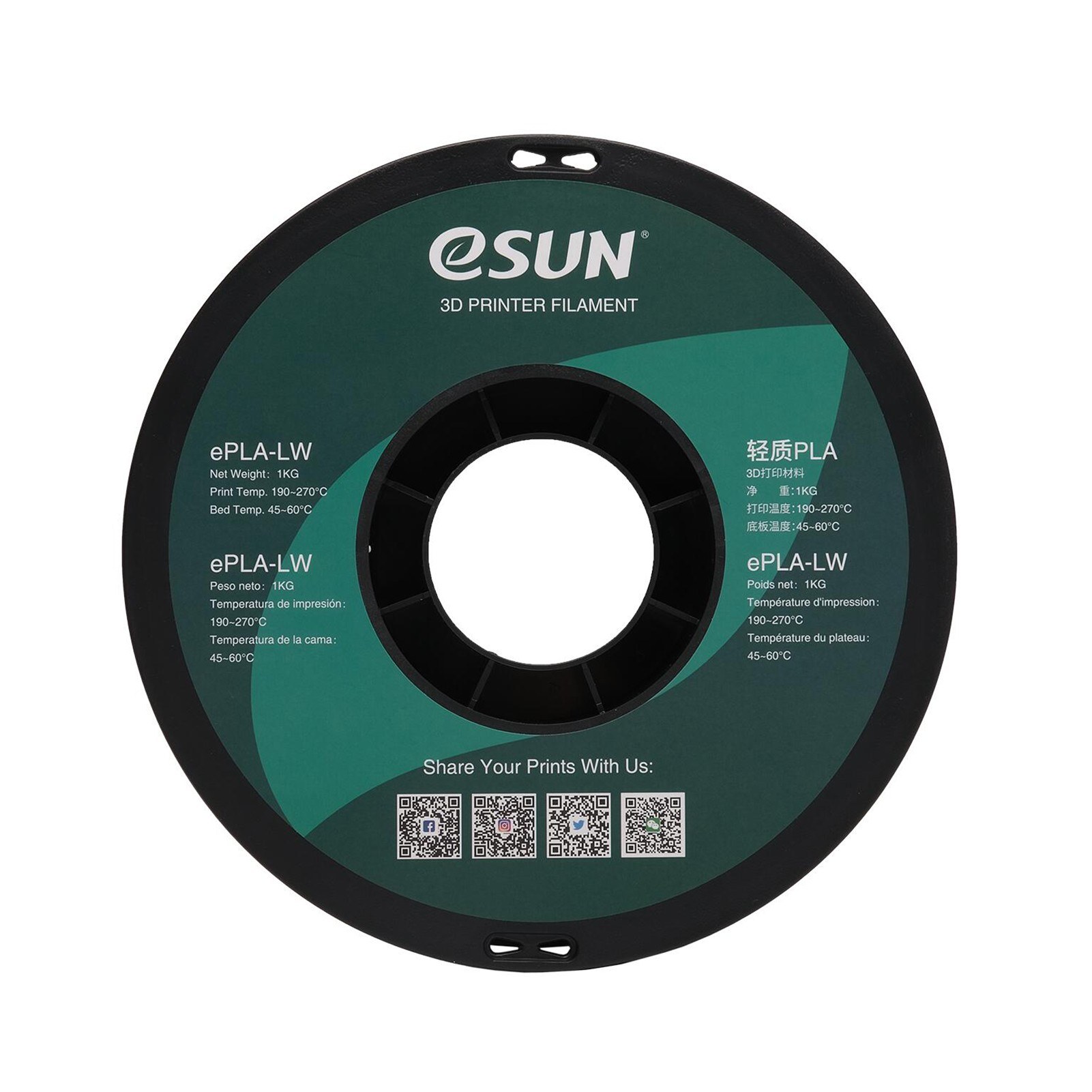 eSUN PLA-LW Lightweight PLA 3D Printer Filament