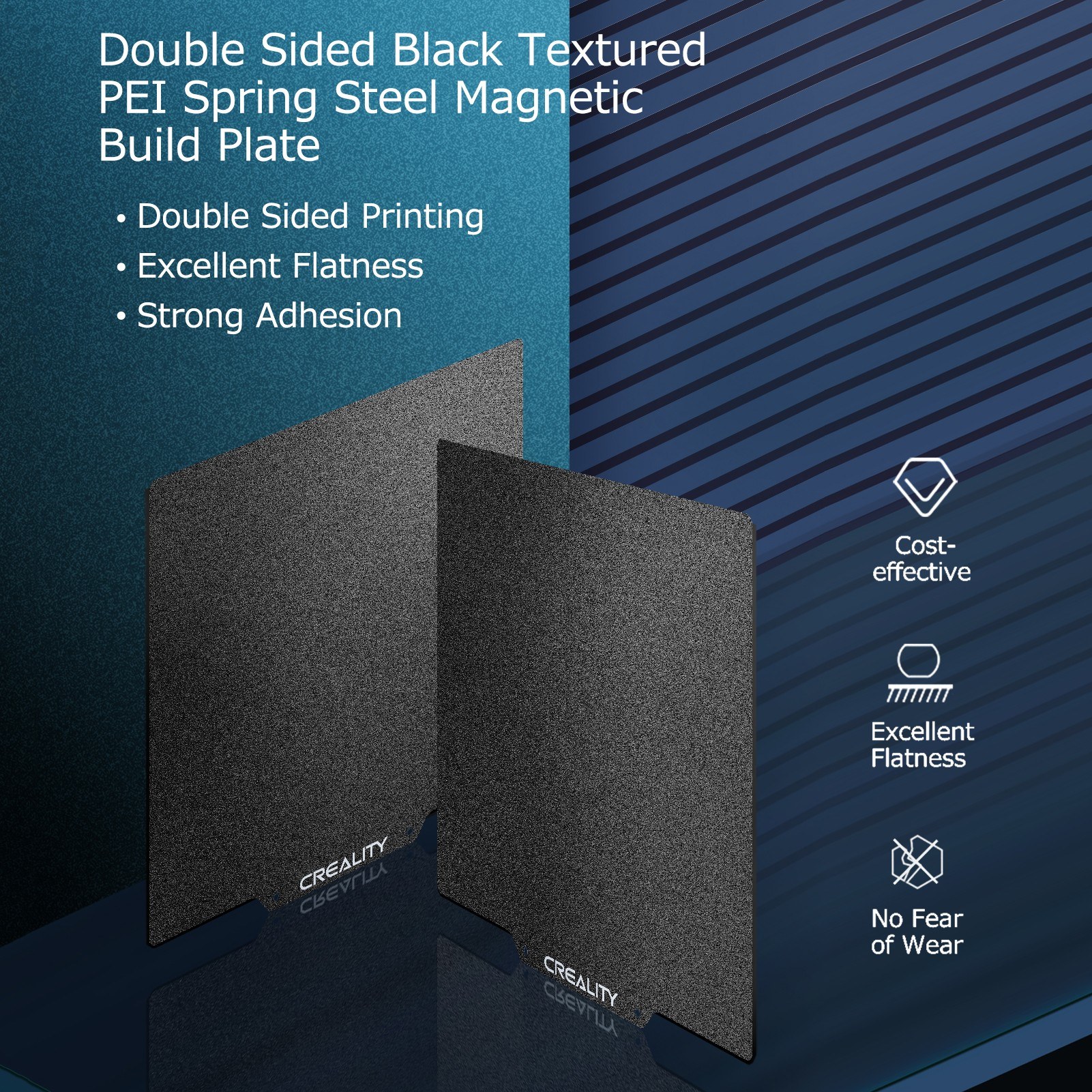 Creality 3D Double-Sided Black PEI Plate Kit 235x235mm with Textured Finish Strong Magnetic ...