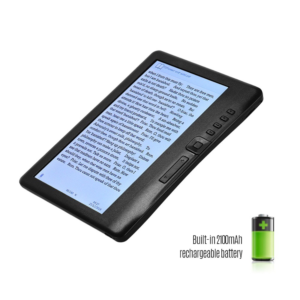 BK7019 Portable 7 Inch e-Book Reader E-reader Color Screen Glare-free Built-in 16GB Memory ...