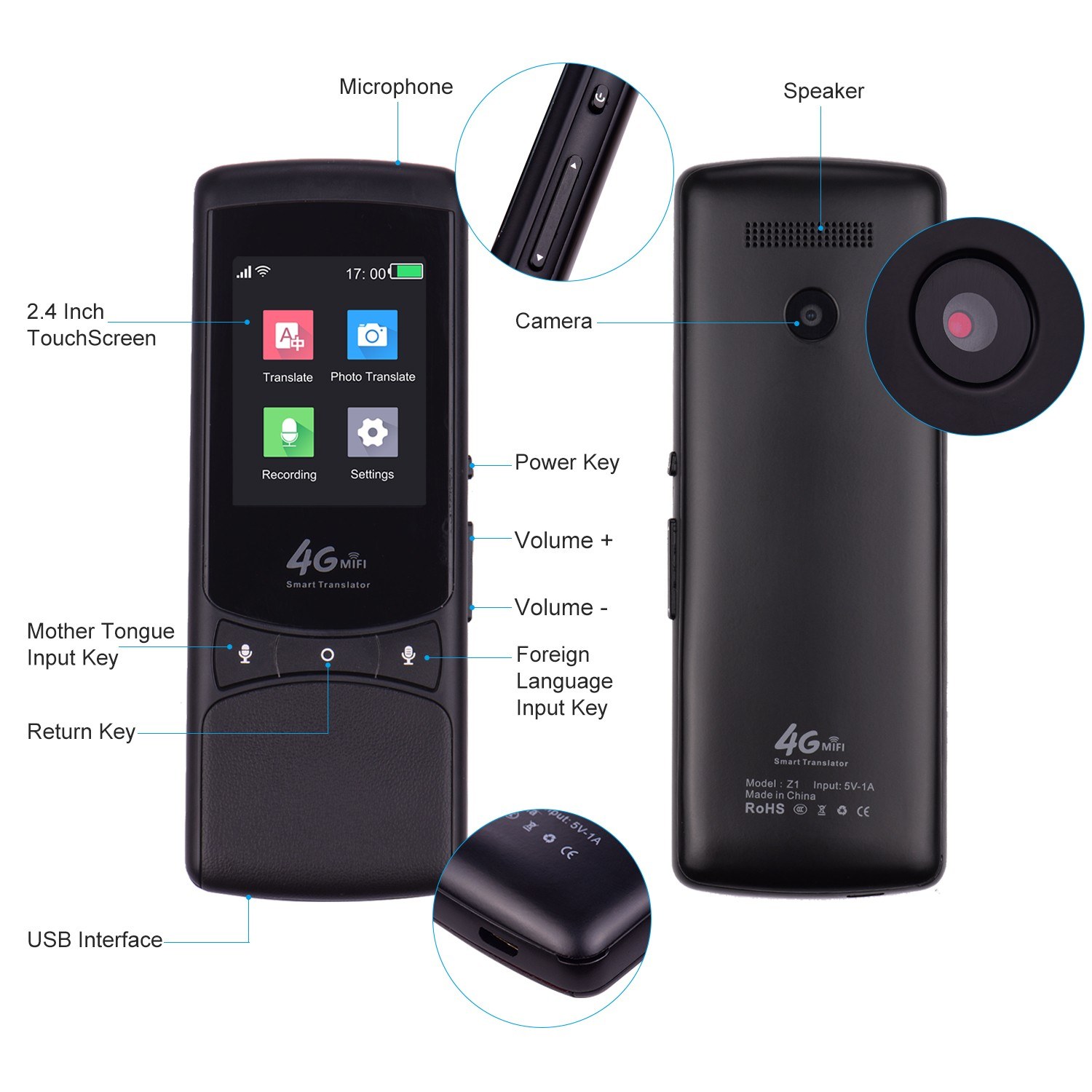 Dispositivo tradutor inteligente de idiomas instantâneo com tela ...