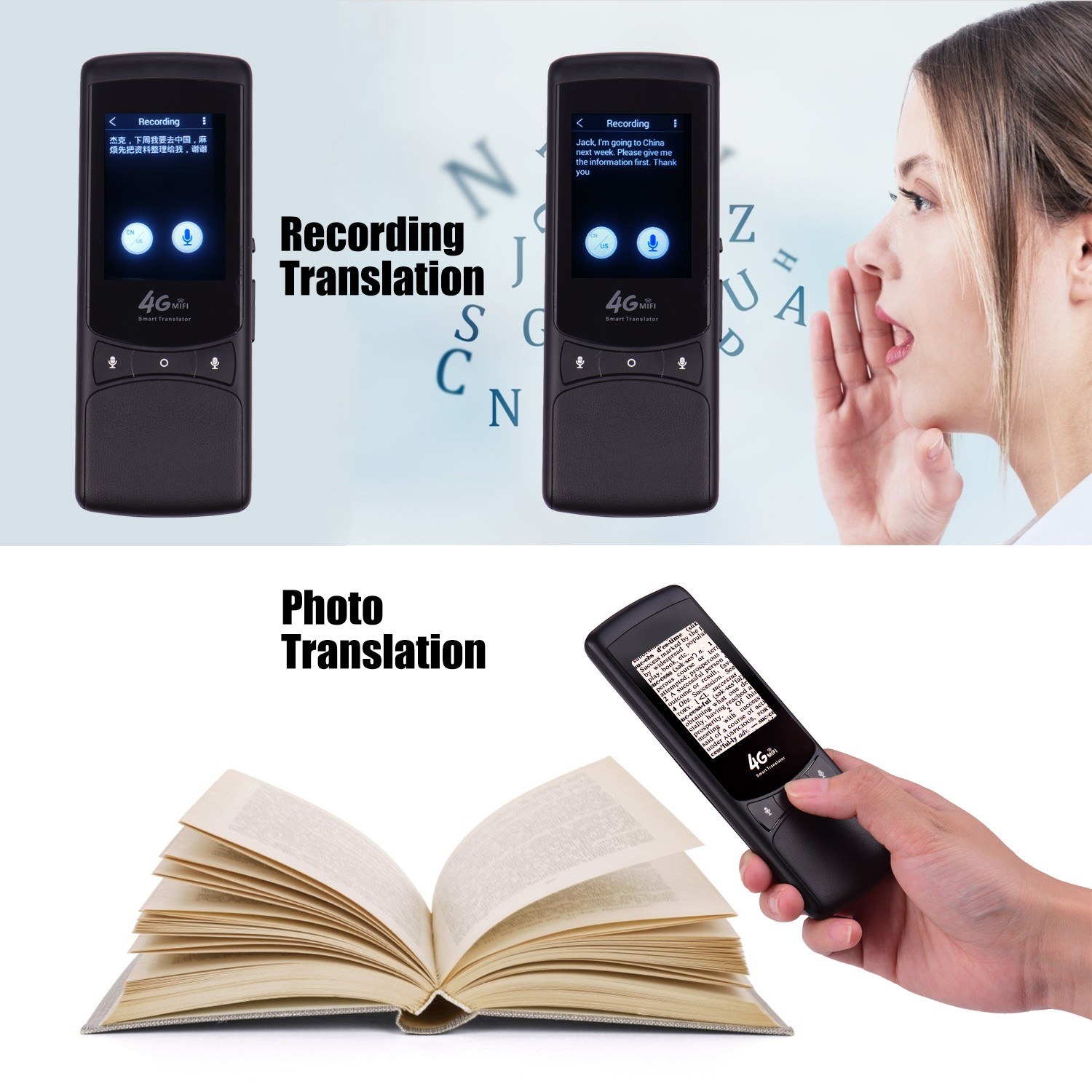 Dispositivo tradutor inteligente de idiomas instantâneo com tela ...