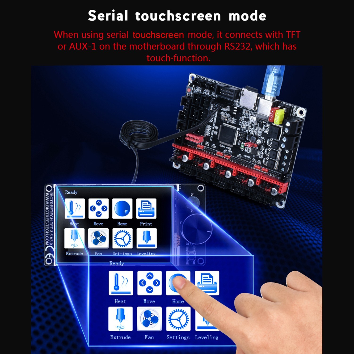 BIGTREETECH TFT35 V3.0 TouchScreen Display with Cable 2 Working Modes ...