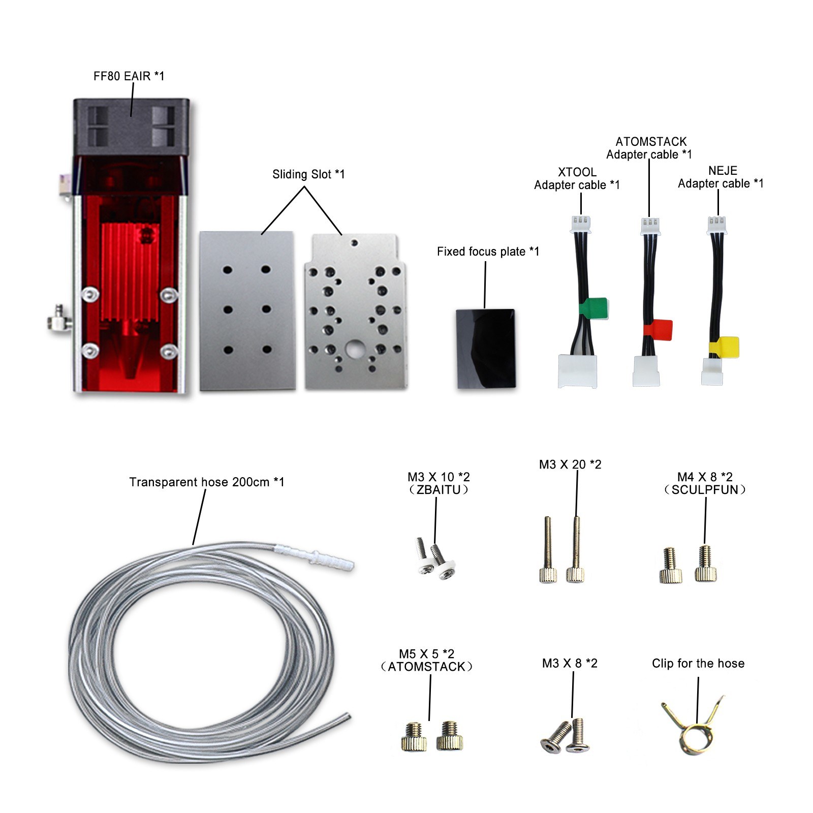 FF80-EAIR 10W Laser Module for Laser Engraving Machine Double ...