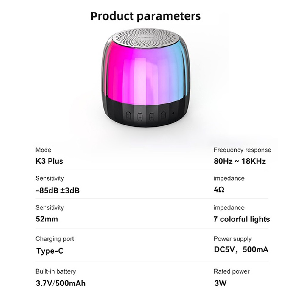 Thinkplus K3 Plus Speaker BT 5.2 Wireless Portable Mini Outdoor Loudspeaker