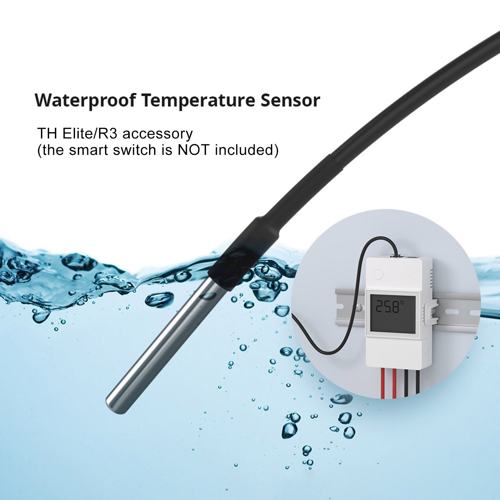 SONOFF DS18B20 Waterproof Temperature Sensor Precise Stainless Steel Temperature Probe