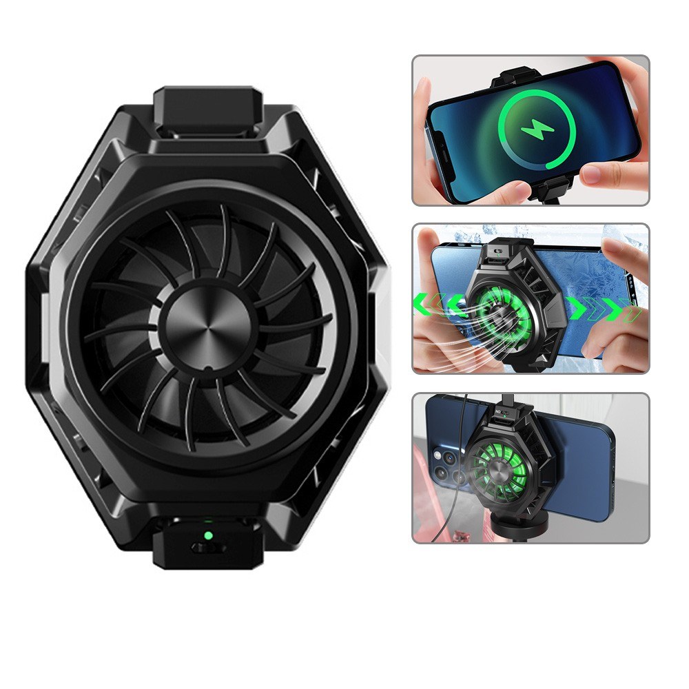 Wireless Charging Cooling Back Clip Mobile Phone Radiator Portable Fan ...