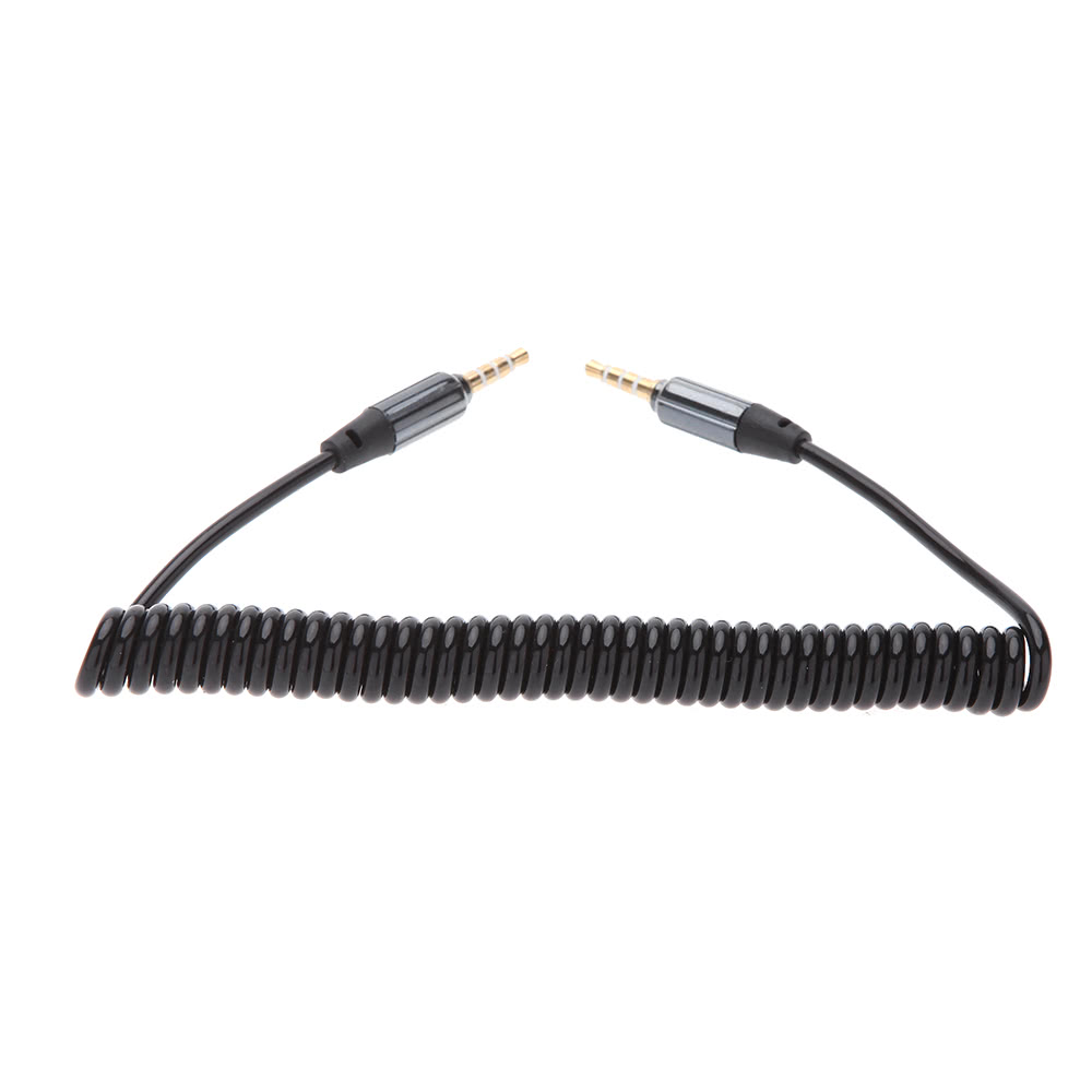 3.5mm Coiled Stereo Aux Car Audio Cable Line