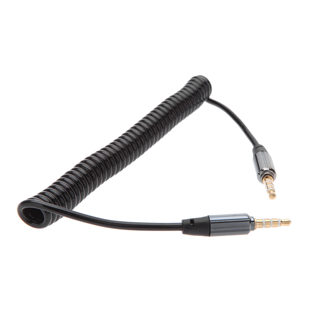 3.5mm Coiled Stereo Aux Car Audio Cable Line