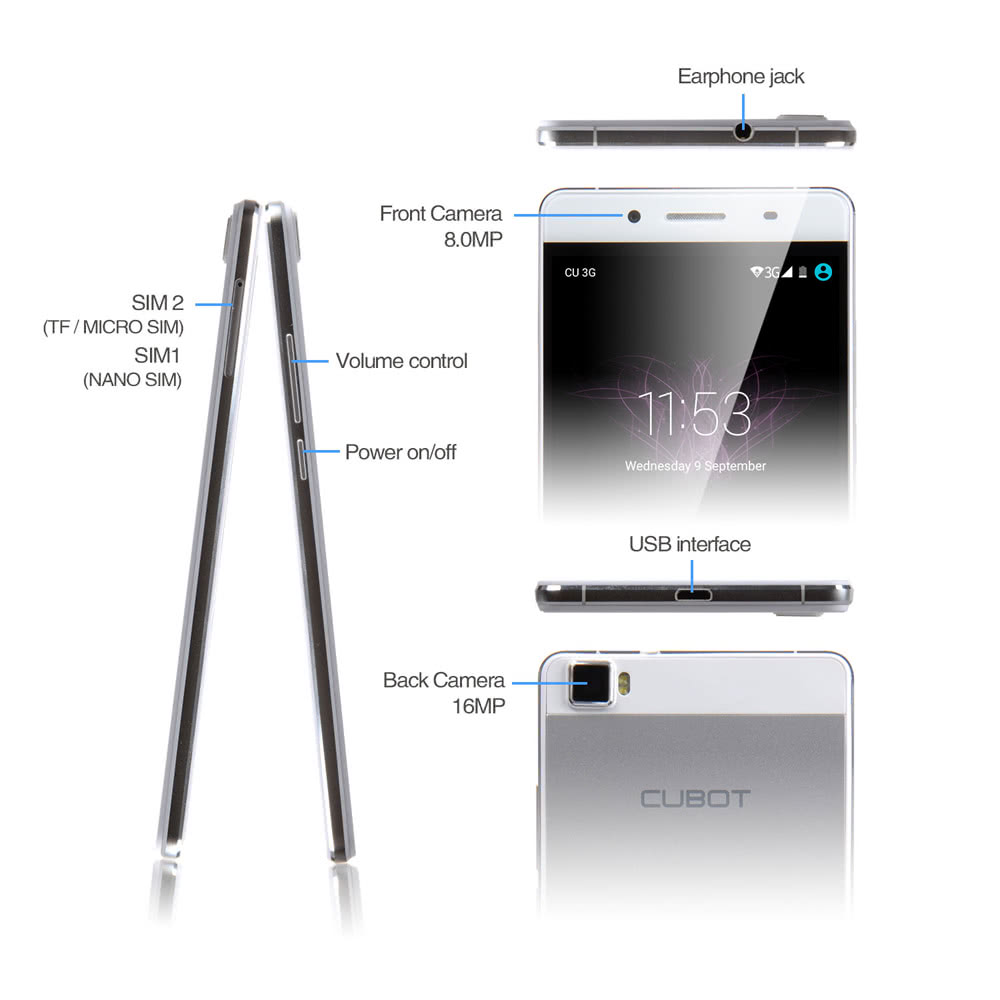 Original Cubot X17 4G LTE 5.0 FHD 1080*1920 Android 5.1 MTK6735 1.3GHz ...