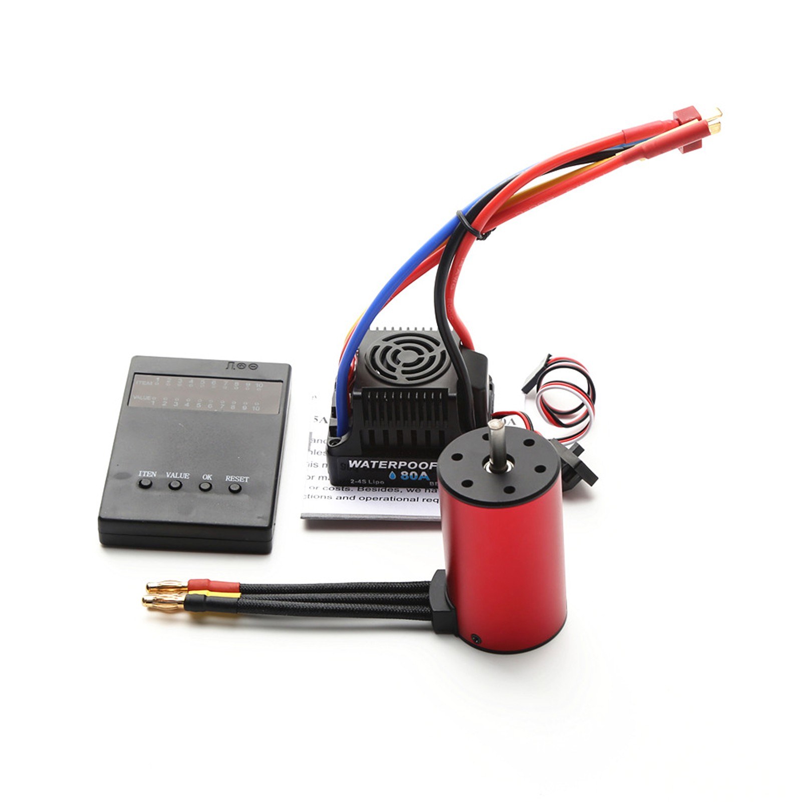 S3660 2600KV Brushless Motor Waterproof Motor 80A ESC Programming Card ...