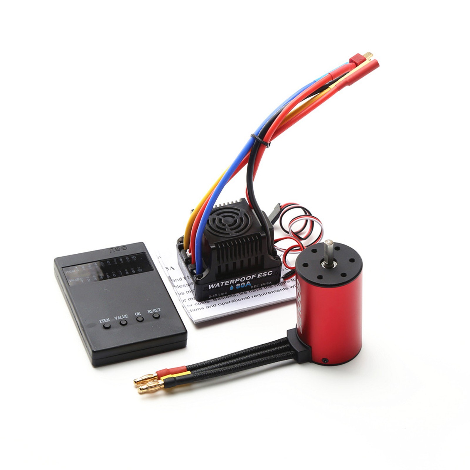 S3660 2600KV Brushless Motor Waterproof Motor 80A ESC Programming Card ...