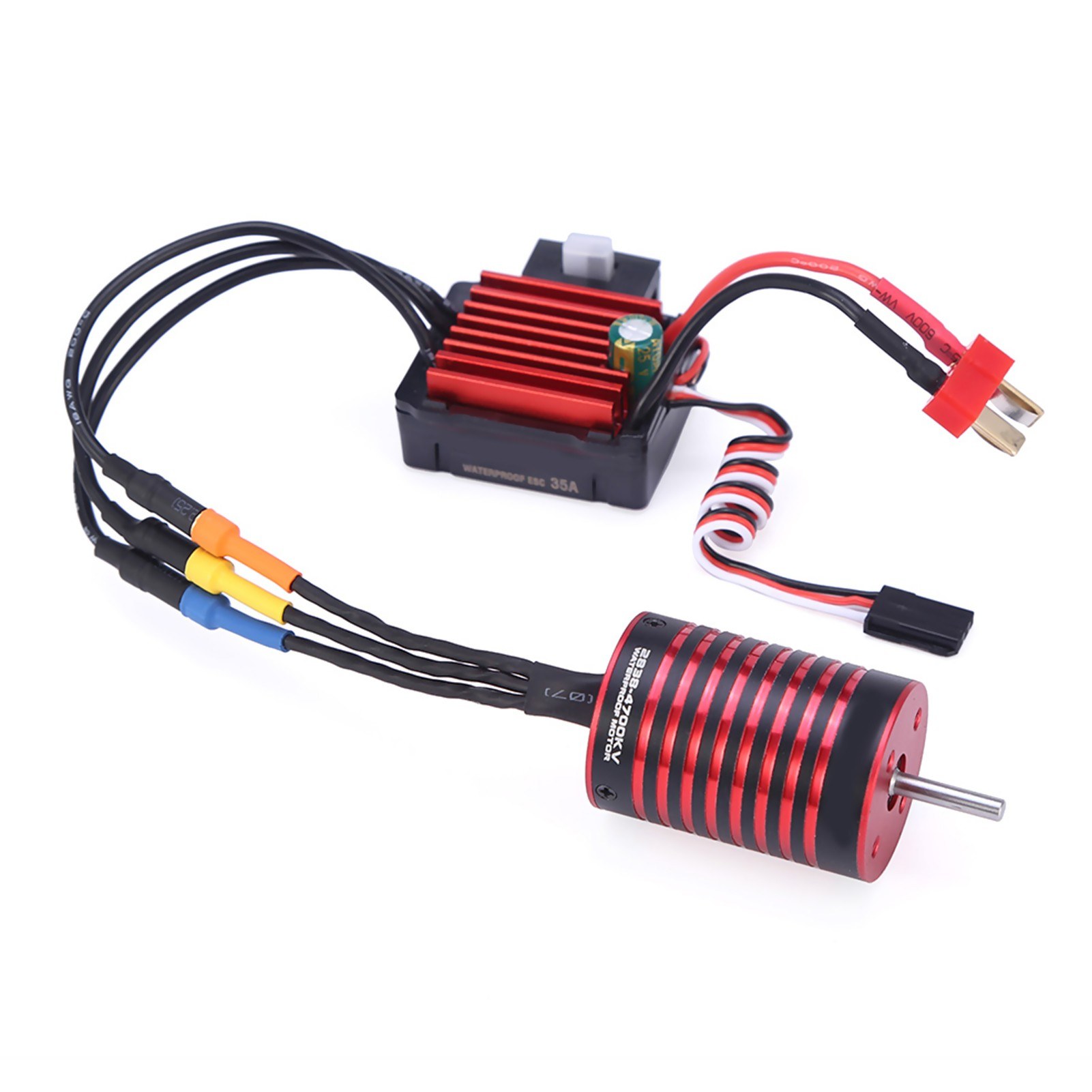 4700KV Brushless Motor and 35A ESC Combo Set 2s T plug Waterproof ...