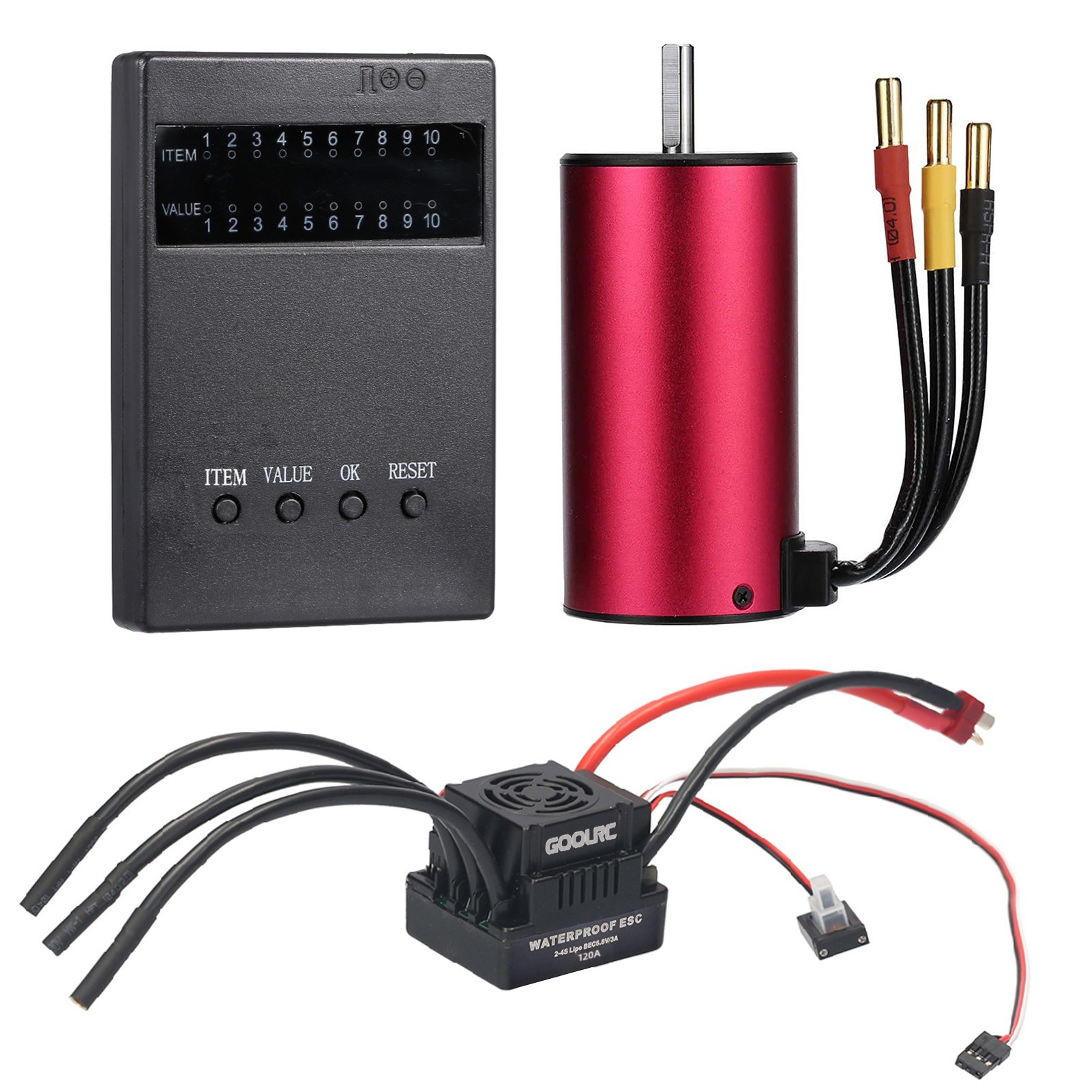 GoolRC S3674 2650KV Motor Brushless 120A ESC 2-4S Lipo BEC 5.8V / 3A e Conjunto de Cartão de ...