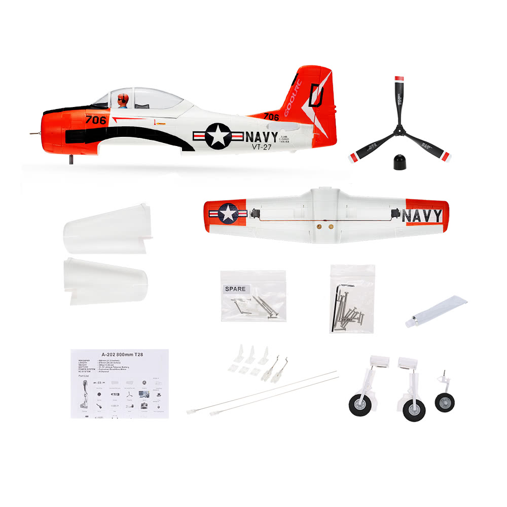 GoolRC A-202T28 Trojan Warbird EPO Fixed-wing RC Airplane PNP Version ...