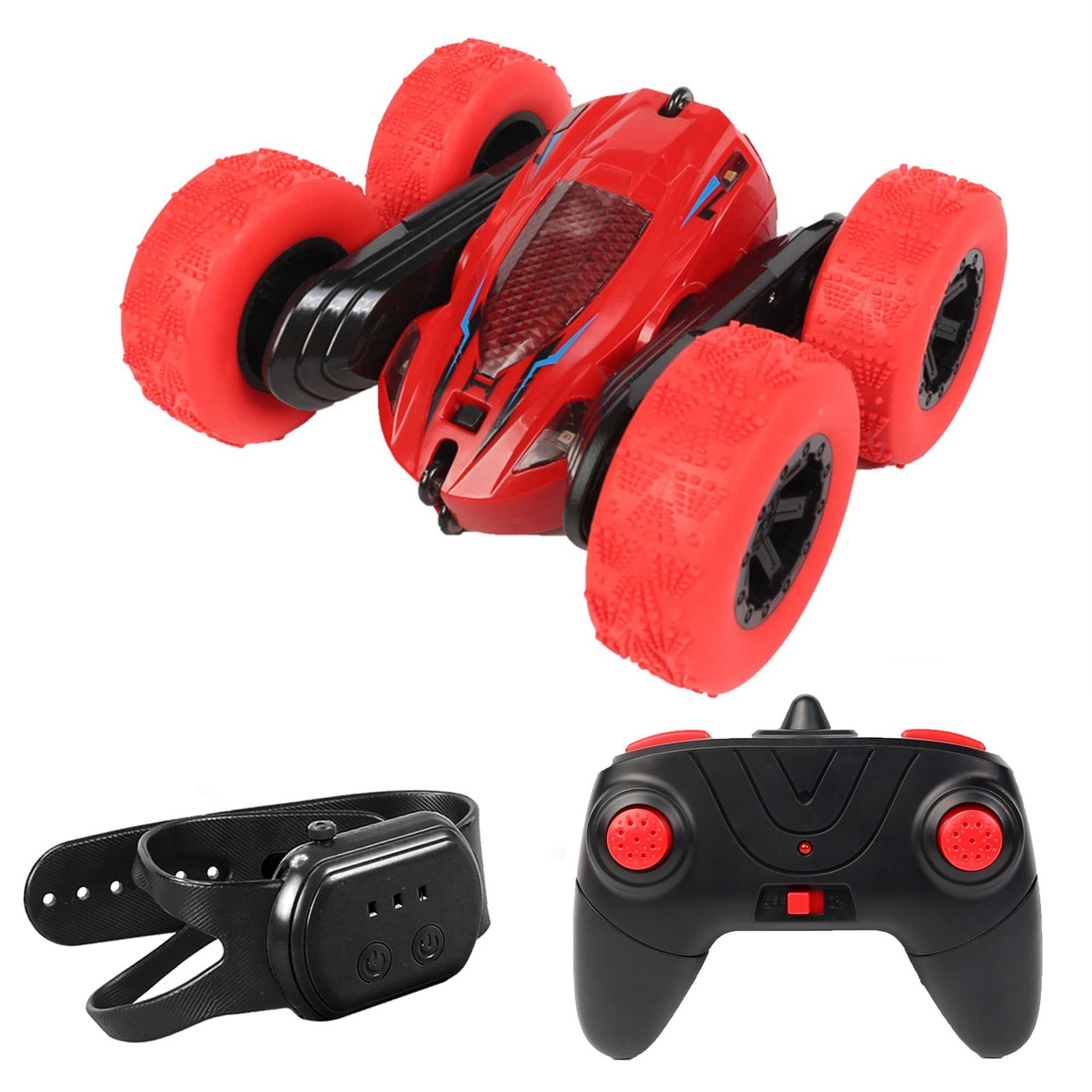 2.4GHz 4WD Double Sided RC Car Remote Control Stunt Car 360° Stunt Roll ...