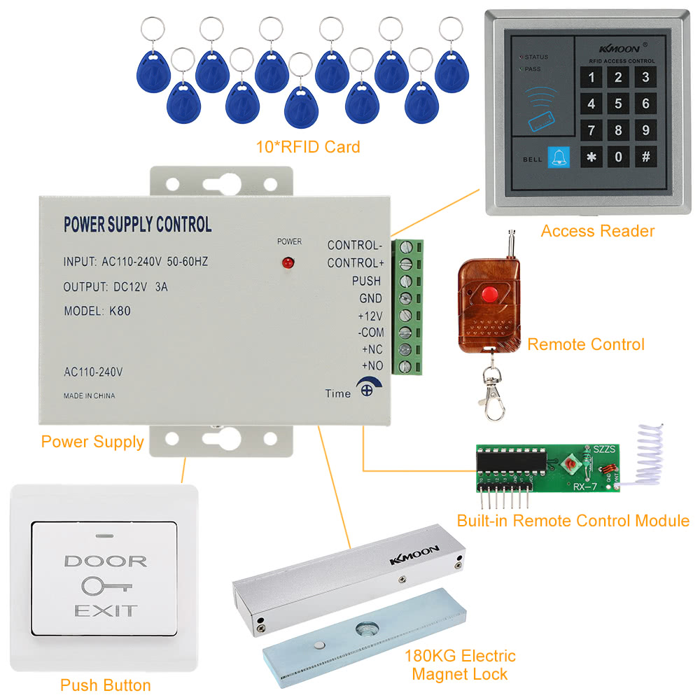 KKmoon® DC12V 125KHz Door Entry Access Control System