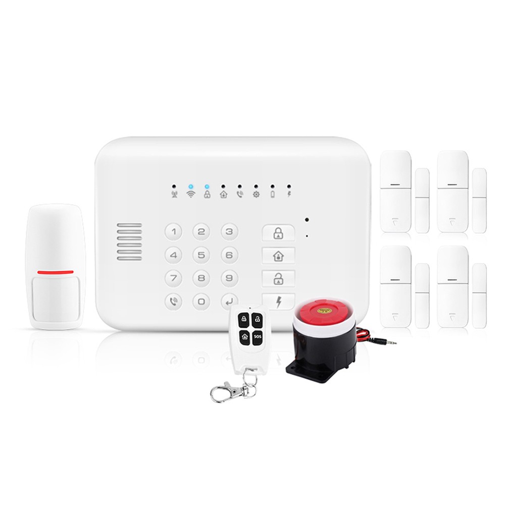 Security Alarm System Kit Auto Dial GSM+WiFi Home Security Wireless ...