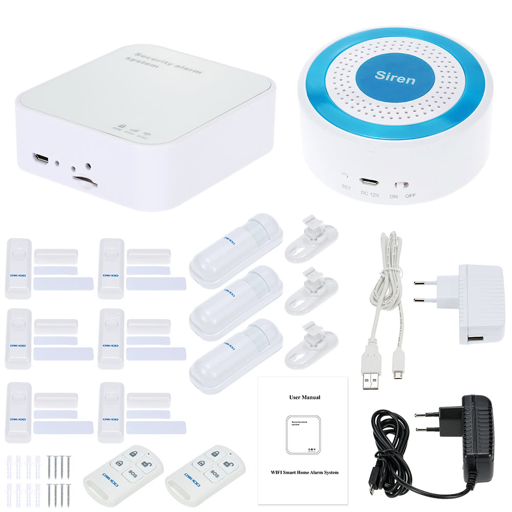 OWSOO Wireless WIFI Intelligent Sound & Flash Alarm System Siren Remote ...