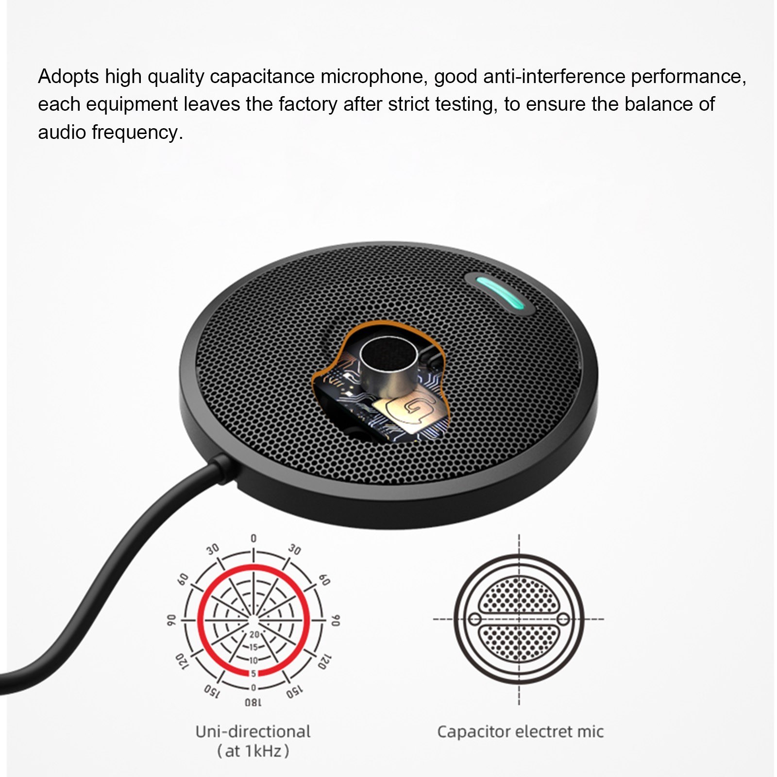 U2 USB Omni-directional Condenser Microphone Mic for Meeting Business ...