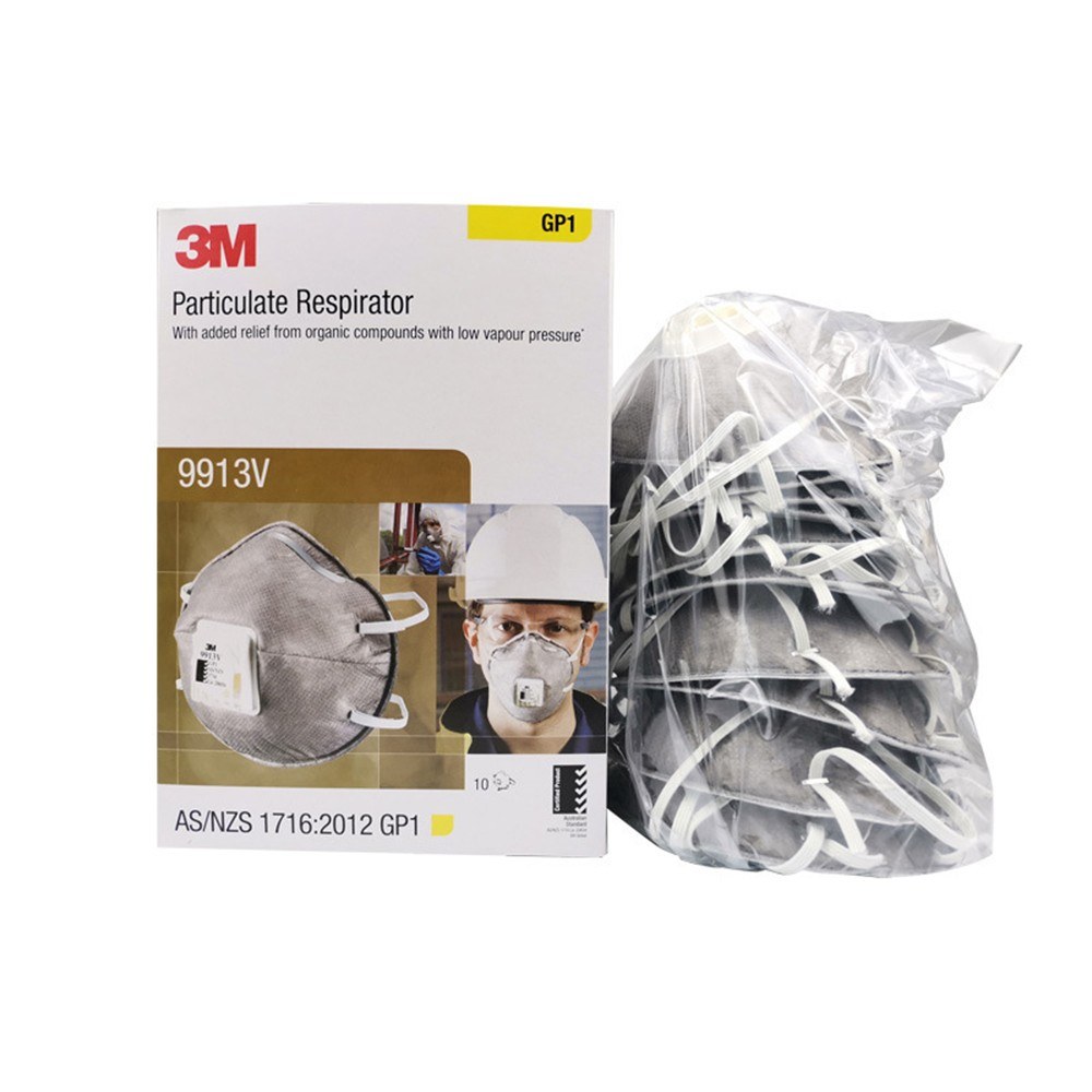 10Pcs 3M 9913V Particulate Respirator KN90 with Exhalation Valve Against Non-oil-based ...