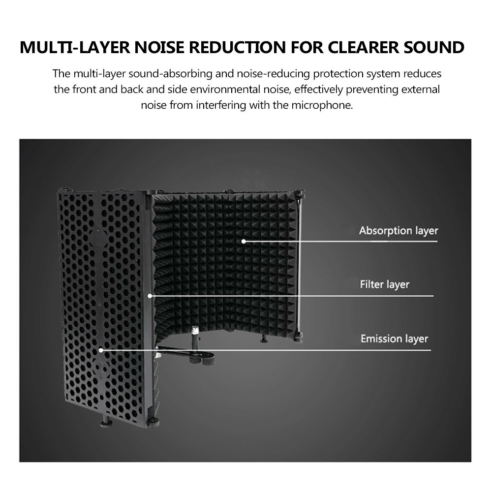 Foldable Adjustable Sound Absorbing Vocal Recording Panel Portable ...