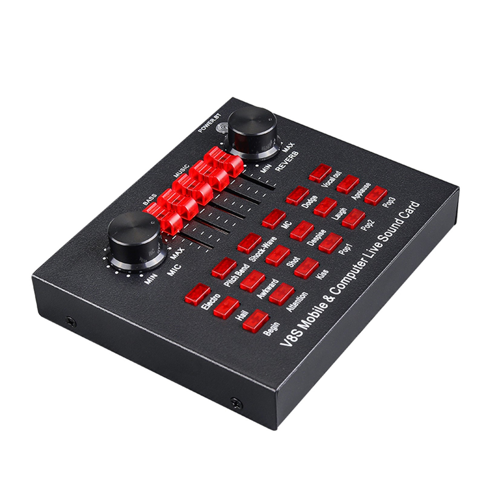 V8S Audio Karaoke BT Mixer Multifunctional External Sound Card 6 Sound Modes 12 Sound Effects ...