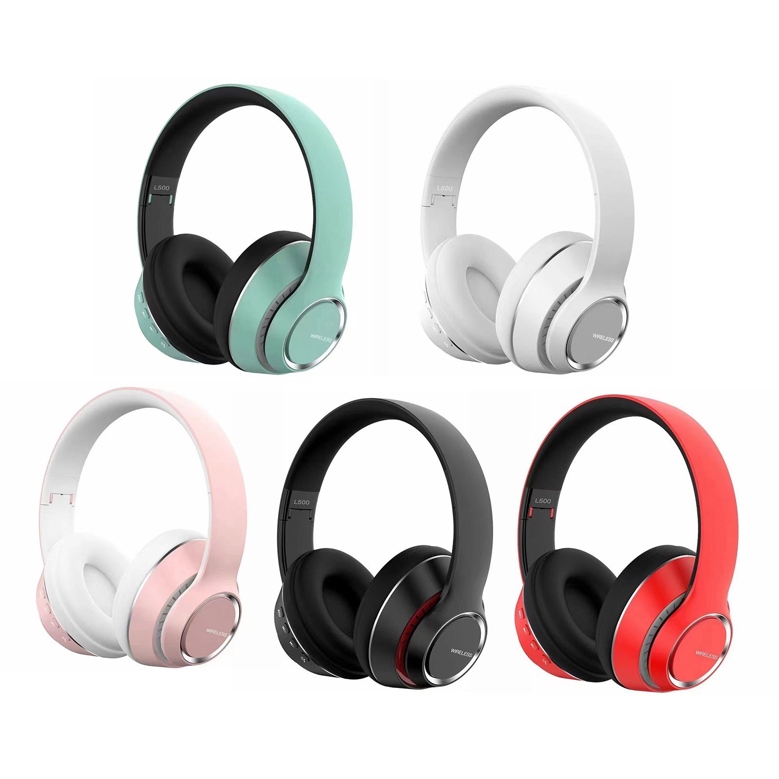 L500 Wireless BT 5.0 Headphones Foldable Over Ear Headset Sports Music ...