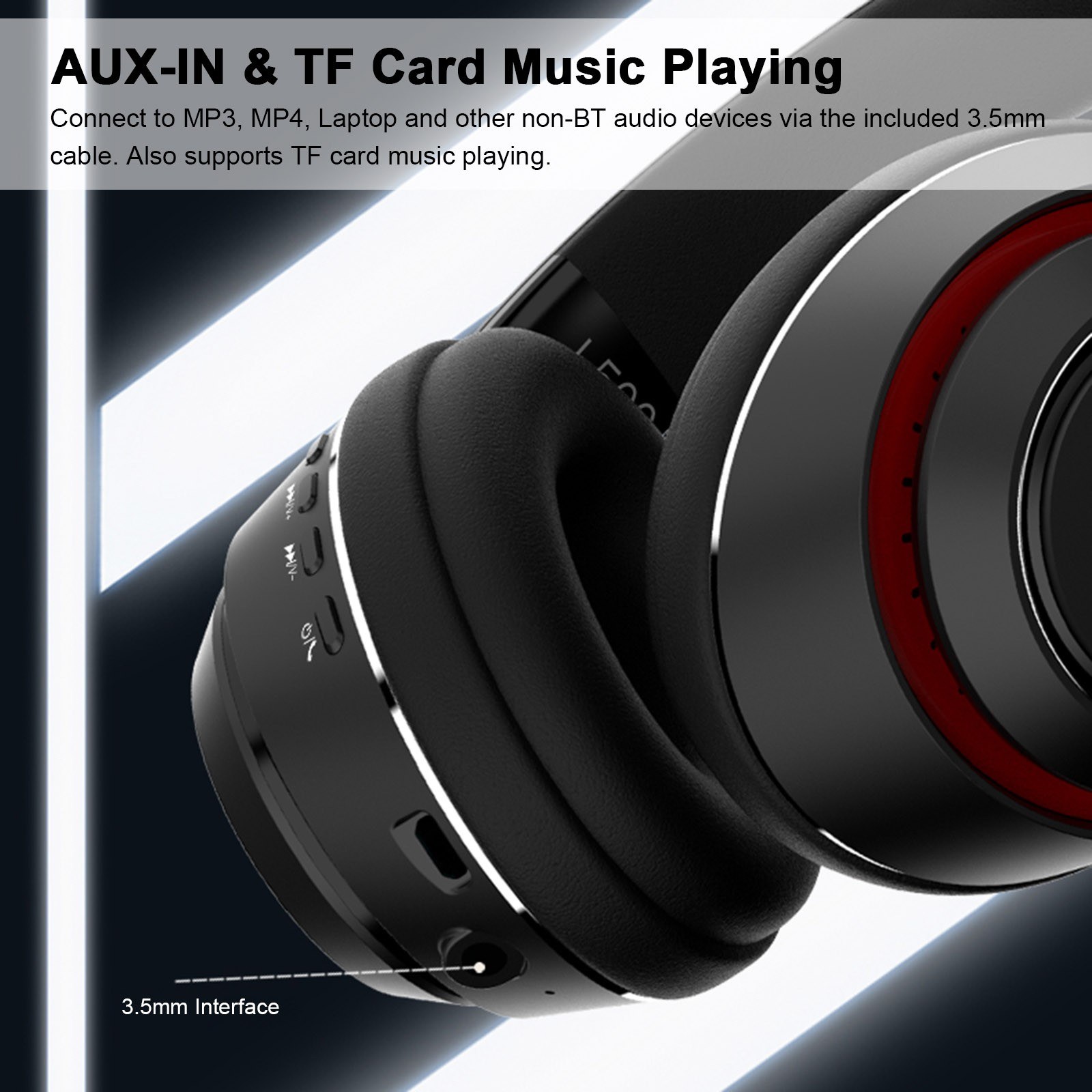 L500 Wireless BT 5.0 Headphones Foldable Over Ear Headset Sports Music ...