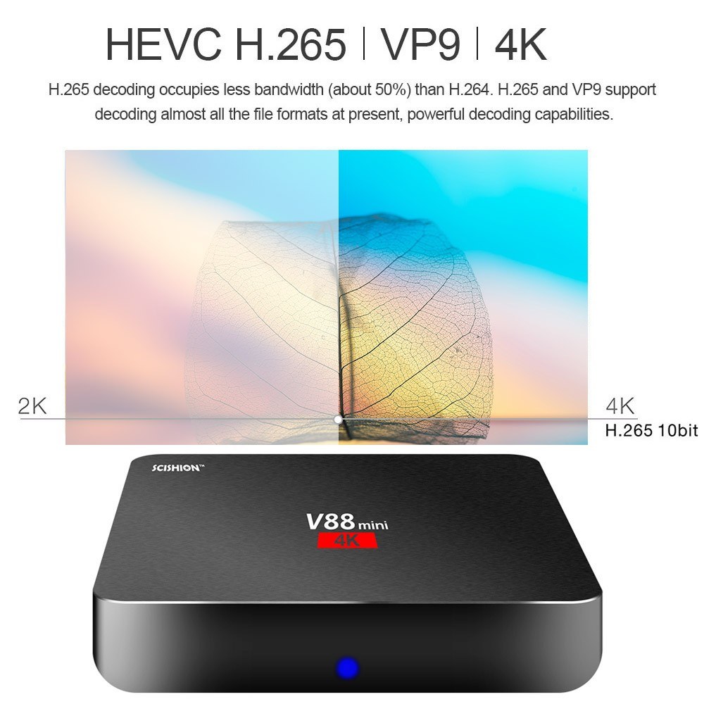SCISHION V88 mini Smart Android TV Box Android 6.0 Rockchip 3229 Quad ...