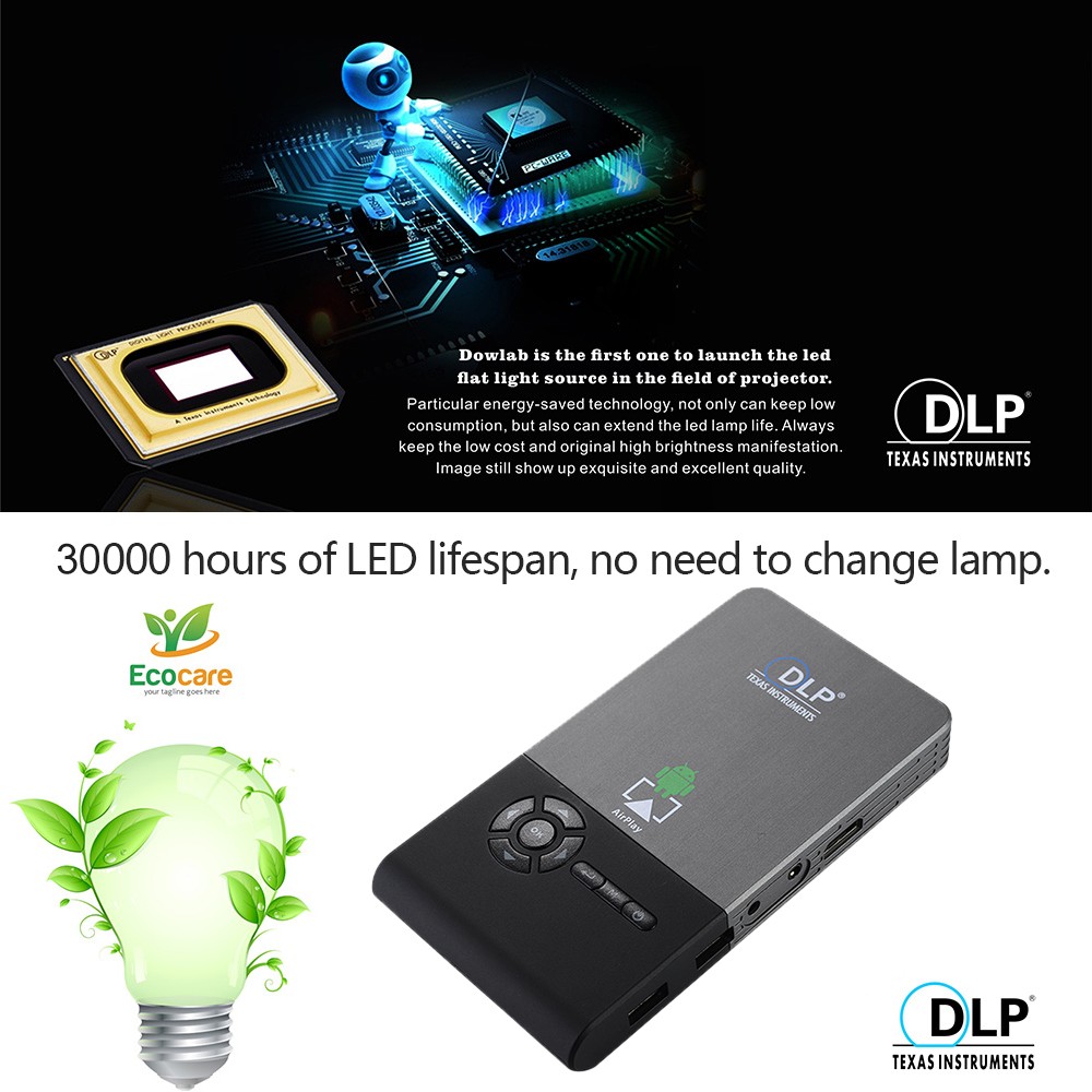 C2 DLP Mini Smart Android Projector Home Theater 1G + 8G