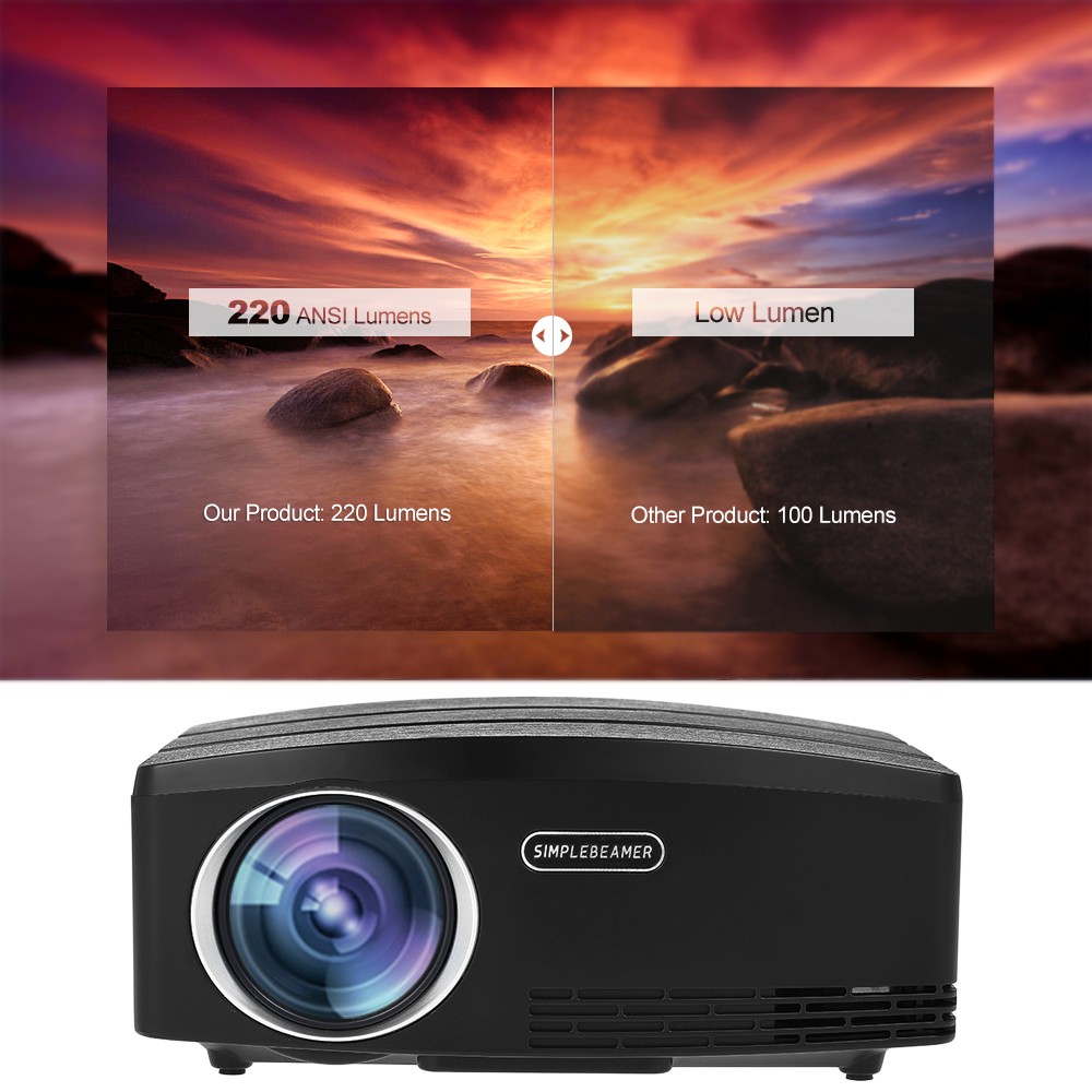 GP80UP+ LCD Projector 1080P 180" Home Theater Video Projector