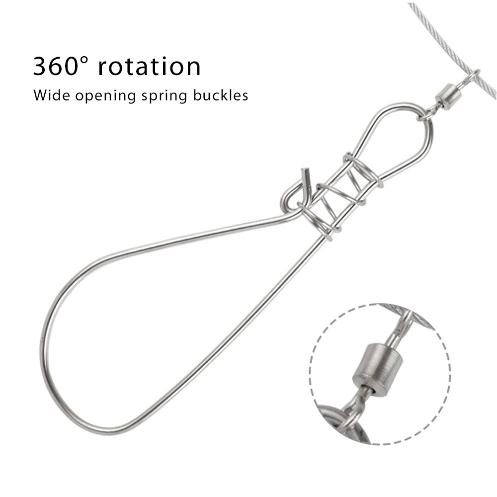 Fishing Stringer with 5 Stainless Steel Snaps Fishing Lock Buckle Fish ...