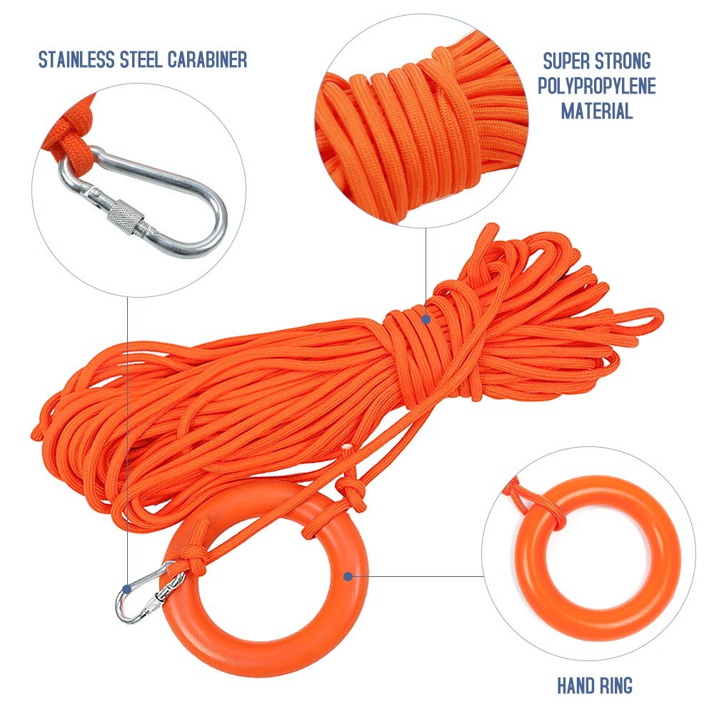 98.4ft Water Floating Lifesaving Rope Professional Throwing Rope Rescue Lifeguard Lifeline with ...