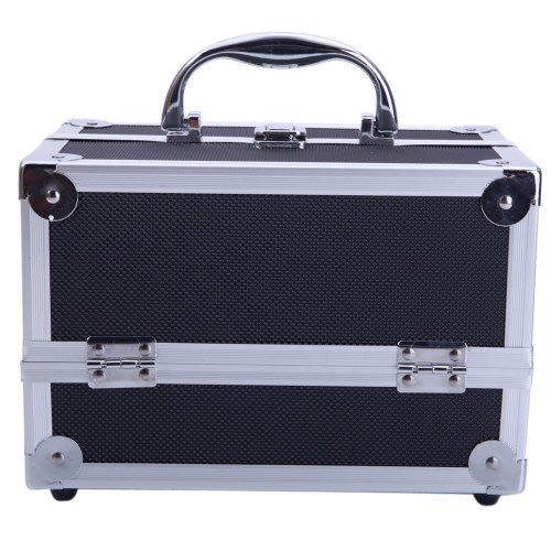 9"x6"x6" SM-2176 Aluminum Makeup Train Case Cosmetic Organizer with Mirror