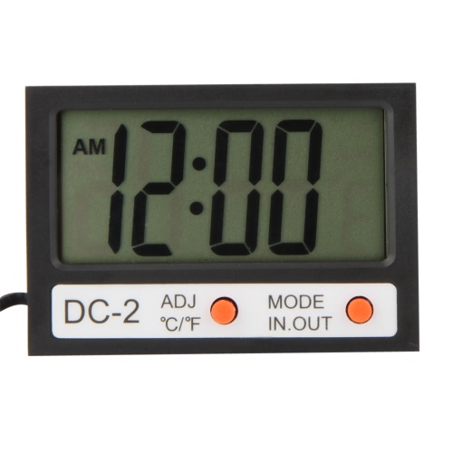 Indoor Outdoor Mini LCD Digital Thermometer ℃/℉ Temperature Meter Clock ...