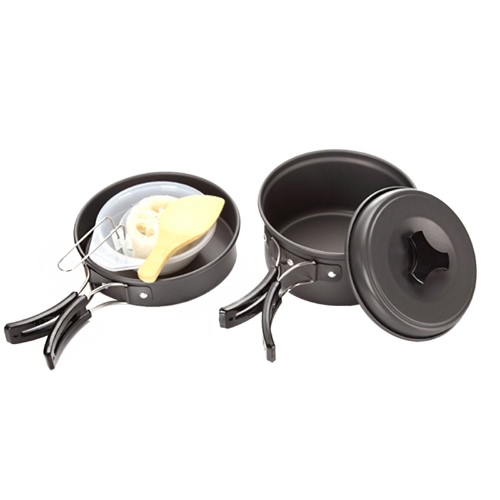 Portable Outdoor Cooking Set Anodised Aluminum Non-stick Cookware ...