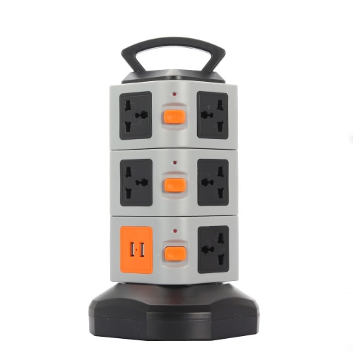 KKmoon JW Vertical Multi-Socket 3 Layers 2.1A USB Smart Power Sockets