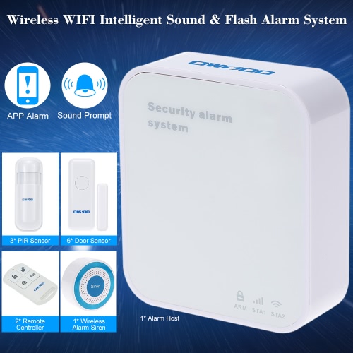 OWSOO Wireless WIFI Intelligent Sound & Flash Alarm System Siren Remote ...